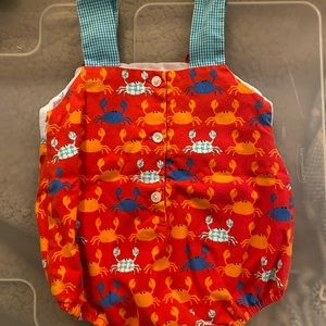 cukees | One Pieces | 9mo Smocked Crab Bubble Cukees Brand Tomato Red ...